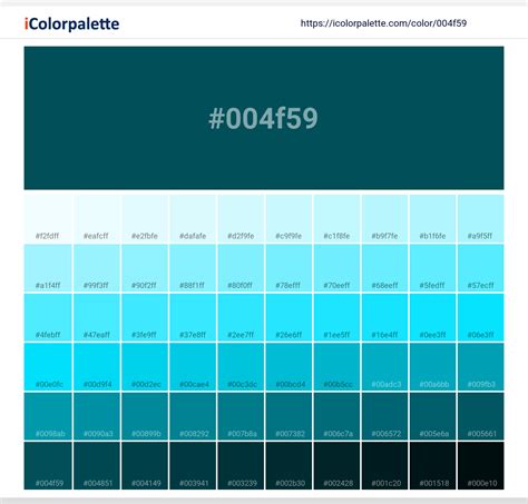Pantone 3165 C Color Hex Color Code 004f59 Information Hsl Rgb
