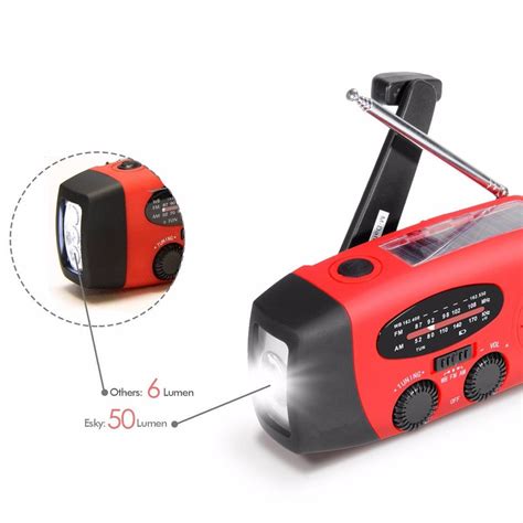 OUTERDO Dynamo Emergency Radio Solar Hand Crank Self Powered AM FM NOAA