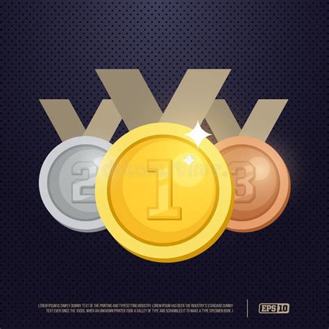 El Sistema De Oro La Plata Y El Bronce Conceden Las Medallas Vector