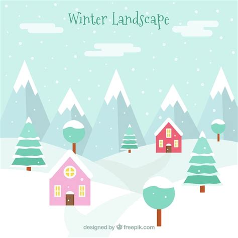 겨울 풍경과 배경 무료 벡터