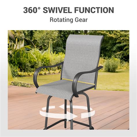 Ecopatio 6 Pack Outdoor Swivel Bar Stools All Weather Patio Set With