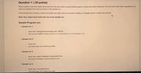 Solved Question Points Write A Python Code That Chegg