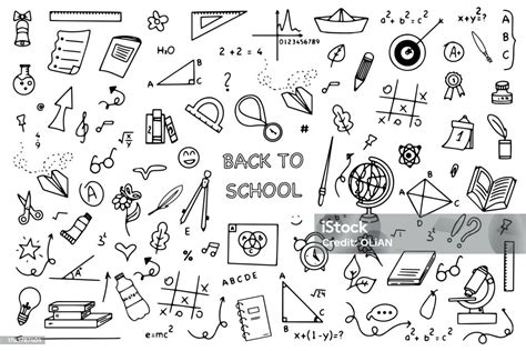 낙서 스타일의 학교 아이콘의 배경입니다 학교 교육 학교 낙서 그리기로 돌아갑니다 벡터 그림 0명에 대한 스톡 벡터 아트 및 기타 이미지 Istock