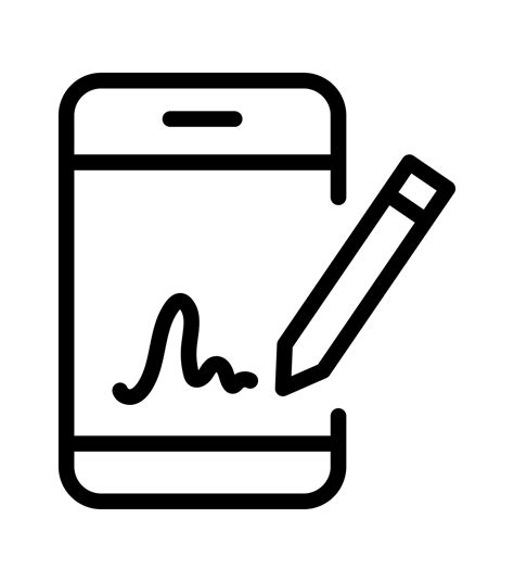 Digital Signature With Stylus Pen And Mobile Phone Flat Vector Icon For