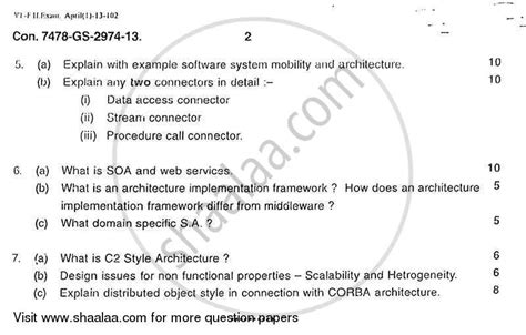 Software Architecture BE Computer Engineering Semester BE Fourth Year Old Question