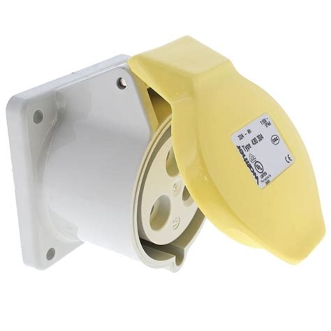 32amp Low Voltage Panel Socket 110v Yellow Lands Engineers