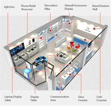 China High End Computer Shop Design Laptop Interior Store Display