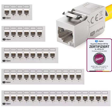 Patchpanel Mit Cat 6a Keystone Hellgrau Patchfeld 4 16 Ports 1990
