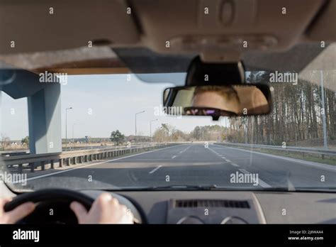 Guy Driving A Car Young Man Driving A Car Interior Shot Driving
