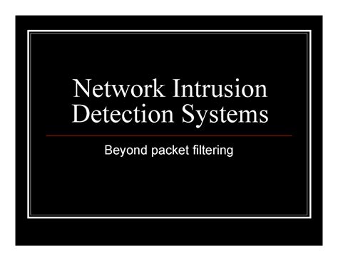 Network Intrusion Detection System Lecture Slides Cis 5930 Docsity