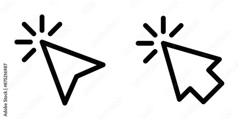 Vector Illustration Of A Cursor Click Icon In A Simple Black And White Design Editable Stroke