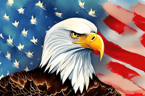 American Bald Eagle Watercolor Graphic · Creative Fabrica
