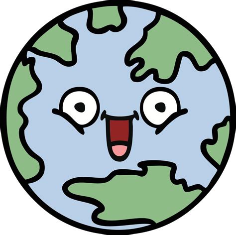 Caricatura Linda Del Planeta Tierra 10734726 Vector En Vecteezy