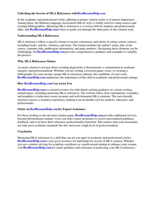 Reference Mla Pdf Citation Writing