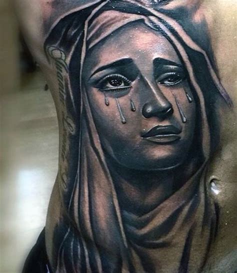 Mother Mary Crying Tattoo