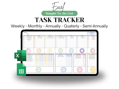 EDITABLE To Do List Excel Template Daily Weekly Monthly Annually Task