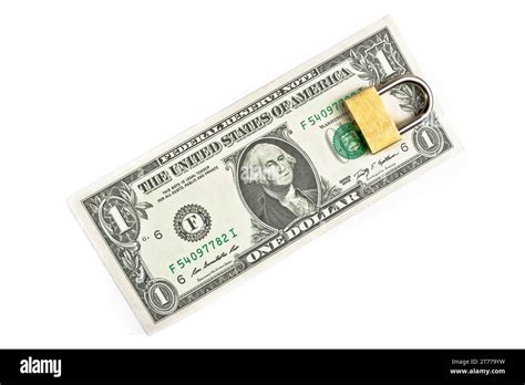 Dollar Banknote With Lock Security Money For Safety And Investment