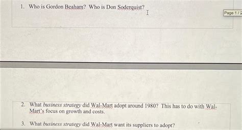 Solved 1 Who Is Gordon Beaham Who Is Don Soderquist 2