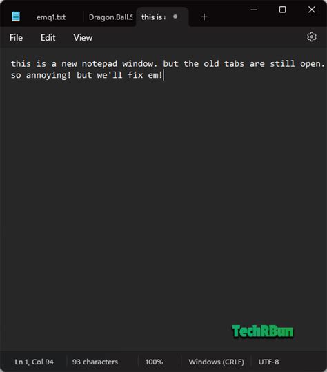 Stop Win Notepad From Storing Recent Tabs Auto Close