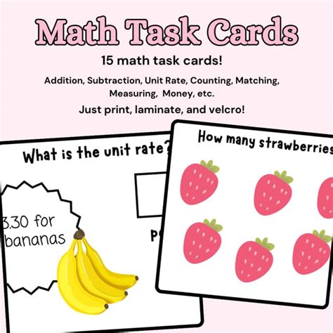 Math Task Cards By Kate Anderson Tpt