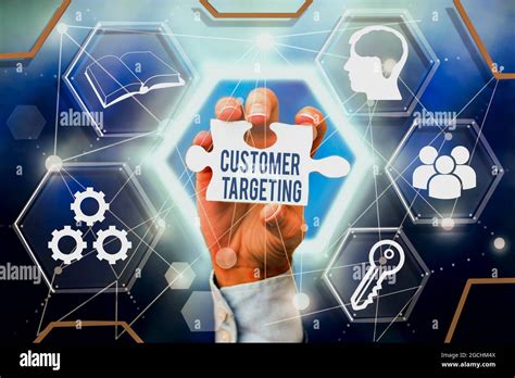 Hand Writing Sign Customer Targeting Word Written On Business Process That Defines Which