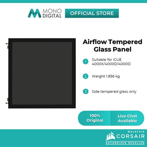 CORSAIR ICUE 4000X 4000D 4000D Airflow Tempered Glass Panel Black