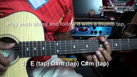 Love Yourself Justin Bieber Guitar Lesson Tutorial Ericblackmonguitar