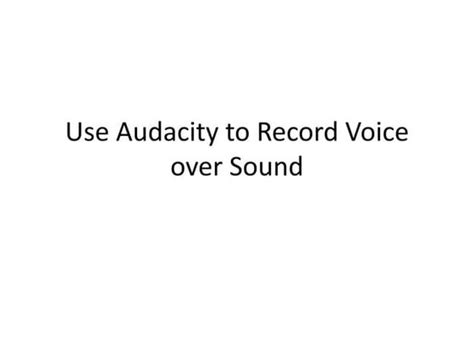 Audacity Ppt