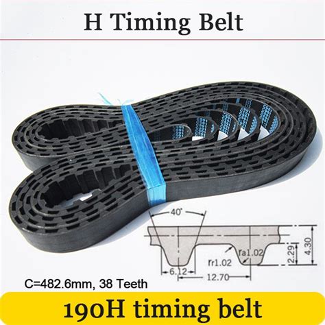 H Timing Belt 190h Synchronous Belt 38 Teeth 3vbelt