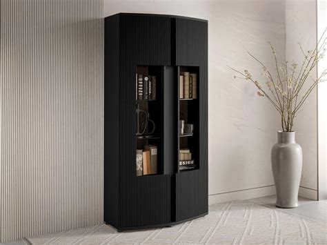 Mirjan24 Vitrine Michelle 87 Mit Zwei Drehtüren 87x47x180 Cm