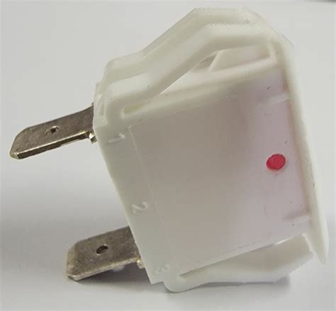 12 Volt Red Rectangular Indicator Light White Base Spade Terminals