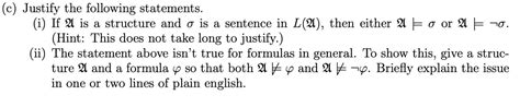 Solved C Justify The Following Statements I If A Is A Chegg