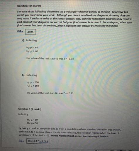 Solved Question Marks For Each Of The Following Chegg