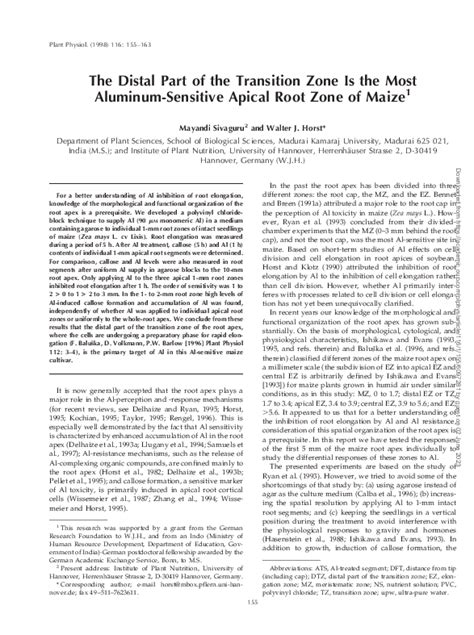 Pdf The Distal Part Of The Transition Zone Is The Most Aluminum
