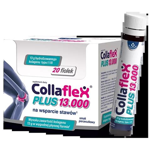 Oleofarm Collaflex Shot 13000 Mg Kolagen W Płynie Na Wsparcie Stawów I Kości 25 Ml X 20 Szt