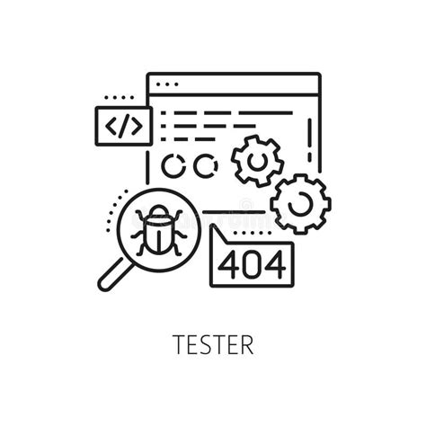 Tester It Specialist Of Software Testing Analysis Stock Vector