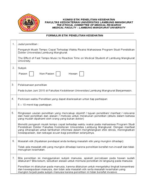 Form Ethical Clearance Pdf