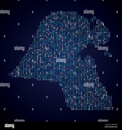 Kuwait Country Map Made From Digital Binary Code Stock Vector Image