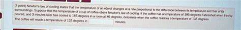 Solved 1 Point Newtons Law Of Cooling States That The Temperature Of