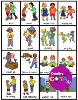 Occupational Therapy SEL Skills Behavior Sort Reflection Calm Down