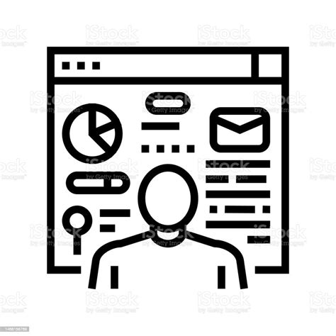 콘텐츠 검토 이메일 마케팅 라인 아이콘 벡터 일러스트 레이 션 개발에 대한 스톡 벡터 아트 및 기타 이미지 개발 고객