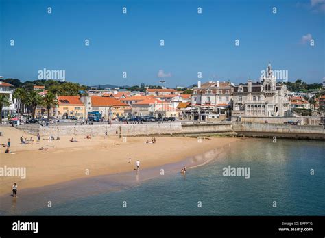 Ribera Beach And Seixas Palace Captaincy Building Cascais Lisbon
