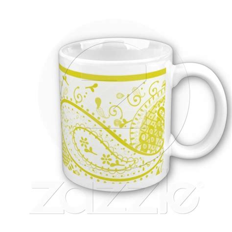Pasley Pattern Gold And White Mug Mugs Stationery T Wedding Supplies