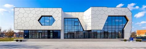 Modern Hexagonal Facade Building Design Sleek Modern Architecture
