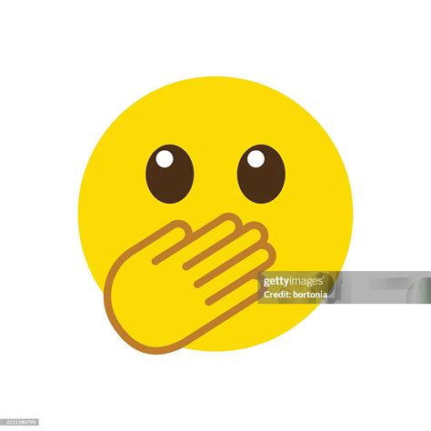 Hand Covering Mouth Face Emoji Icon High Res Vector Graphic Getty Images