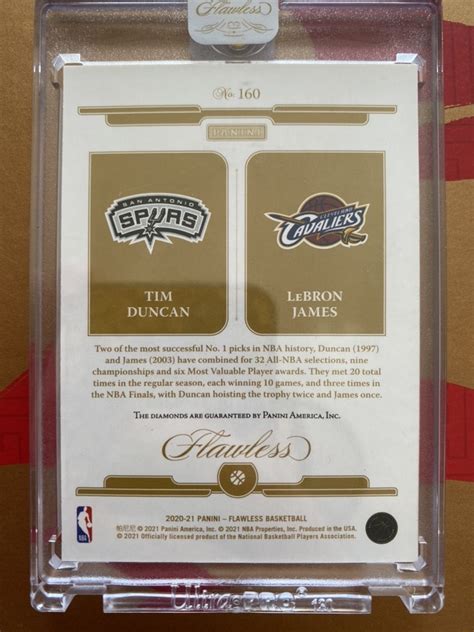 2020 21 Panini Flawless Lebron James Flawless Picks 双人 骑士小皇帝詹姆斯 马刺石佛邓肯