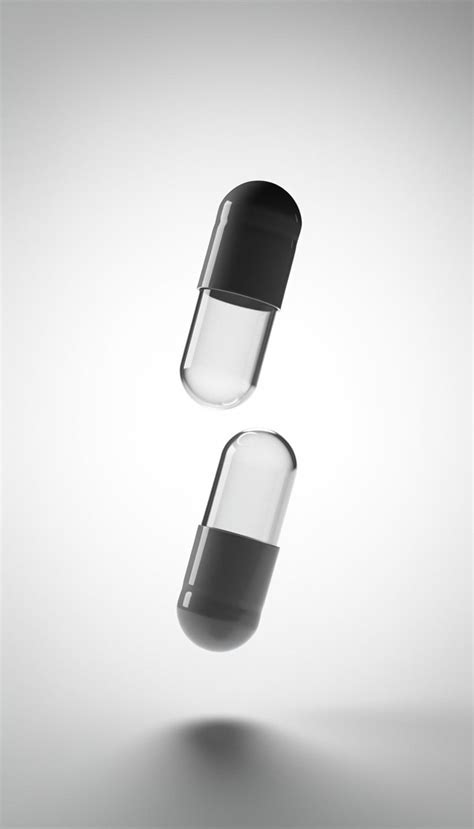 Free Floating Capsule Halves Image Pharmaceutical Capsule Pill
