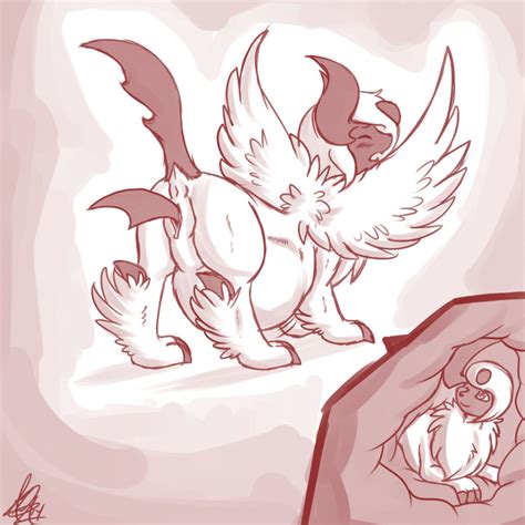 Rule 34 Absol Blush Duo Feathered Wings Feathers Female Feral Feral