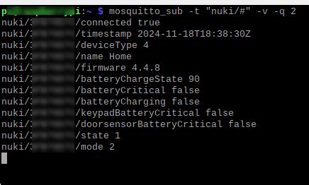 Pulling MQTT Status MQTT API Nuki Developers