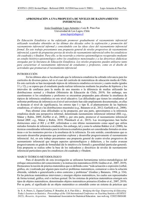 Pdf An Approach To A Proposal Of Inferential Levels Of Reasoning